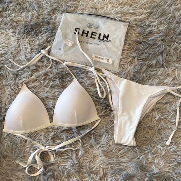 SHEIN | Swim | Shein White Swim Suit Bikini Both Pieces | Poshmark